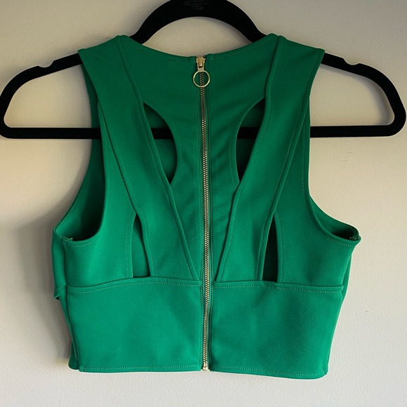 Express | Tops | Express Green Crop Top Full Back Zipper | Poshmark